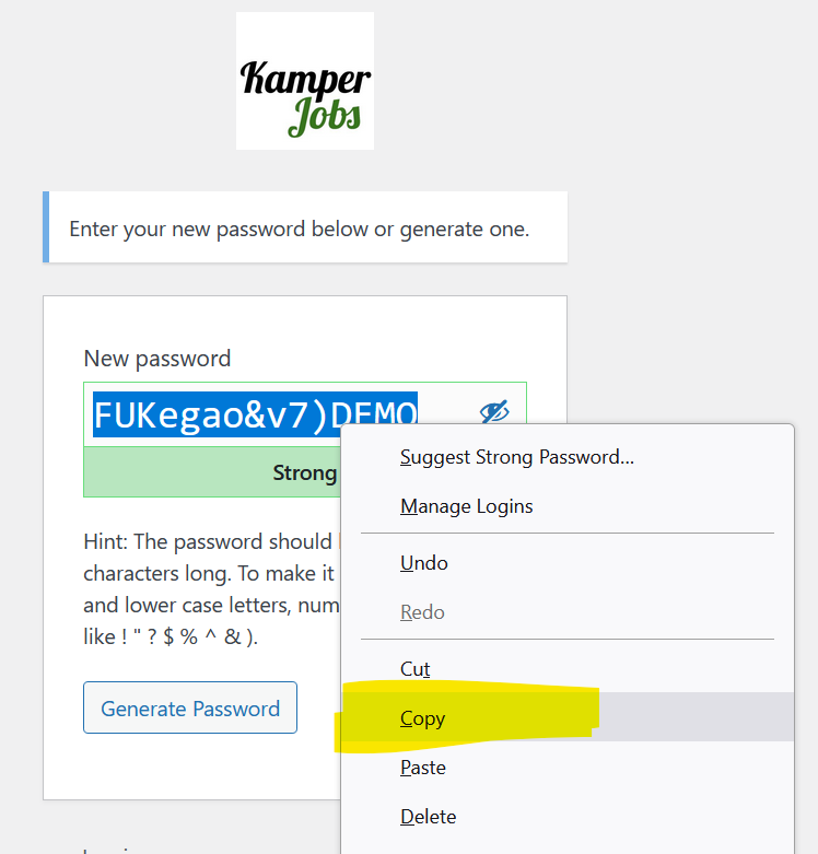 How to Reset Your Kamper Jobs Password - Kamper Jobs